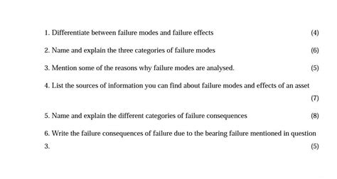 Solved Differentiate Between Failure Modes And Failure Chegg Com