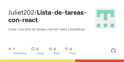 GitHub Juliet Lista De Tareas Con React Crear Una Lista De Tareas Usando React Y Bootstrap