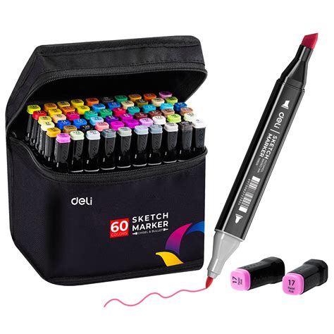 Deli Art Markers Set 60 Colors Dual Tips Perfect Nepal Ubuy