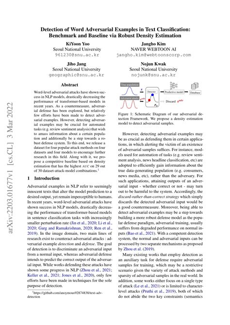 Pdf Detection Of Word Adversarial Examples In Text Classification