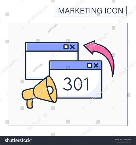 301 redirect color icon redirecting users stock vector royalty free