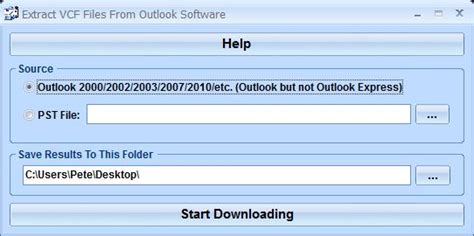 download extract vcf files from outlook software v7 0 afterdawn