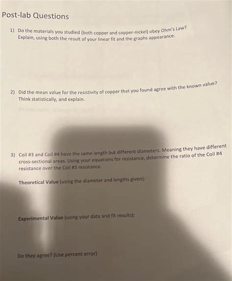 Solved Post Lab Questions 1 Do The Materials You Studied