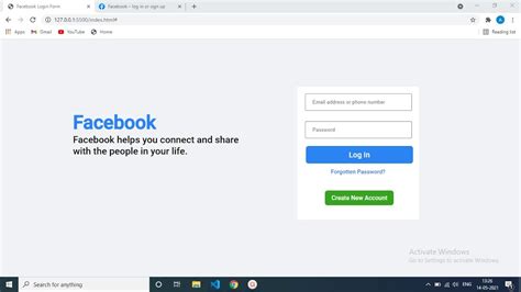 how to create facebook page using html and css step by step in hindi