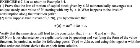solved exercise 6 7 let us return to example 6 4 1 prove