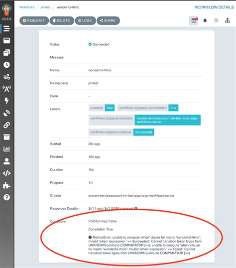 `metricserror Unable To Compute` Workflowstatus In Metrics Block With When Clause · Issue