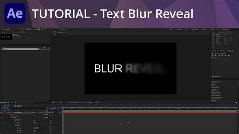 After Effects Tutorial Text Blur Reveal Youtube