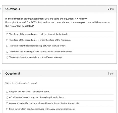 Solved Question Pts In The Diffraction Grating Chegg