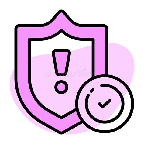 Exclamation Mark On Shield With Tick Mark Showing Vector Of Verified