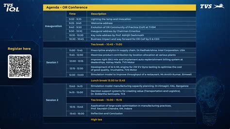 operations research [or] conference tvs iql