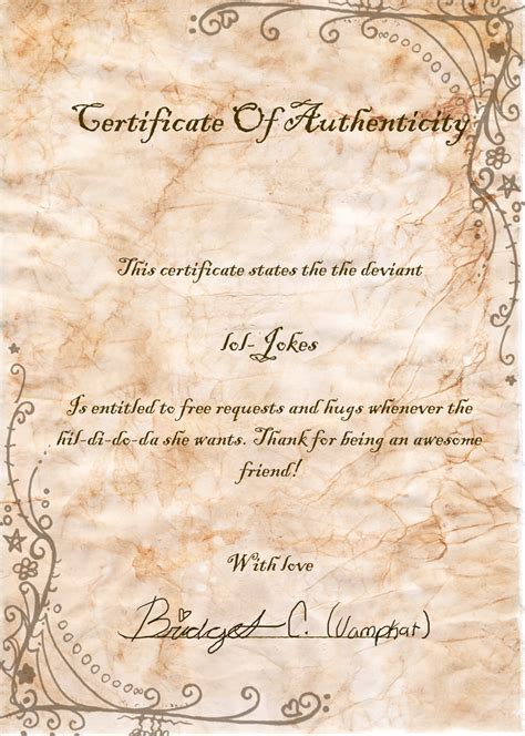 Certificate For Joker By Vampirekittyofdoom On Deviantart