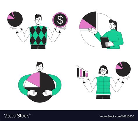 Lean Startup Strategy Flat Line Concept Spot Pack Vector Image