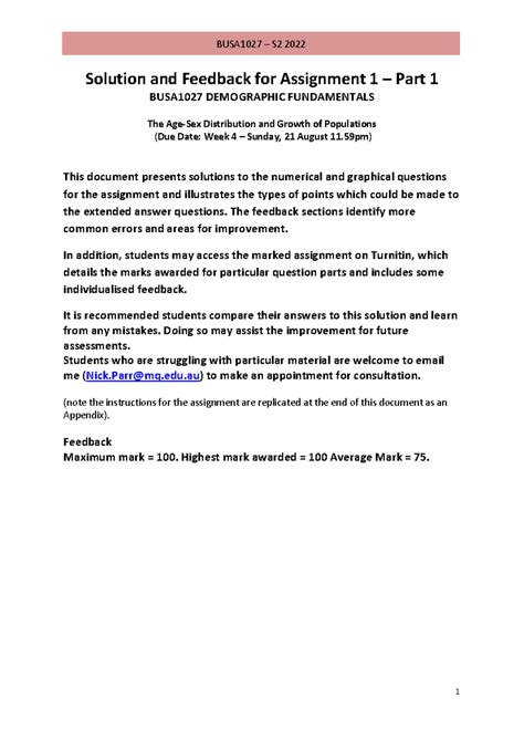 2022 Semester 2 Assignment 1 Part 1 Solution And Feedback Solution