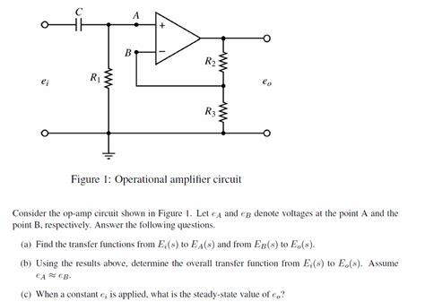 Figure 1 Operational Amplifier Circuit Consider The Chegg Com