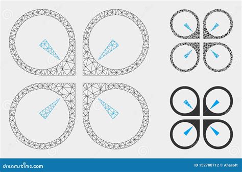 Hover Drone Vector Mesh 2d Model And Triangle Mosaic Icon Stock Vector Illustration Of
