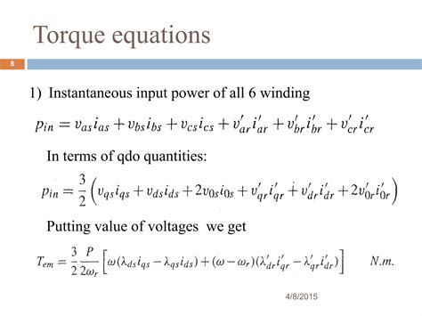 Induction Machine Modelling Pptx Physics Science
