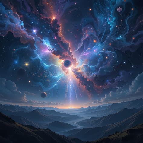 Deep Space Galactic Cosmic Vortex Energy Swirling Explosion