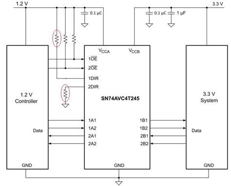 SN AVC T SN AVC T Pull Down Pull Up Resistor Is Required For DIR Pin Logic Forum