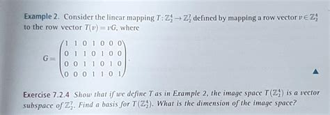 Solved Example Consider The Linear Mapping T Z Z Chegg