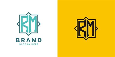 Diseño moderno del logotipo del monograma de la letra inicial del logotipo de RM Marca versátil ...