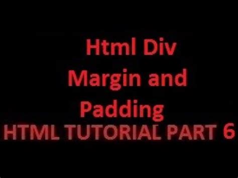 Web Design And Development Tutorials Html Div Margin Vs Padding
