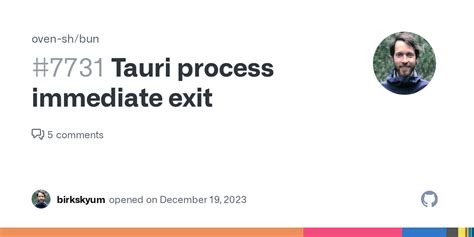 tauri process immediate exit · issue 7731 · oven sh bun · github