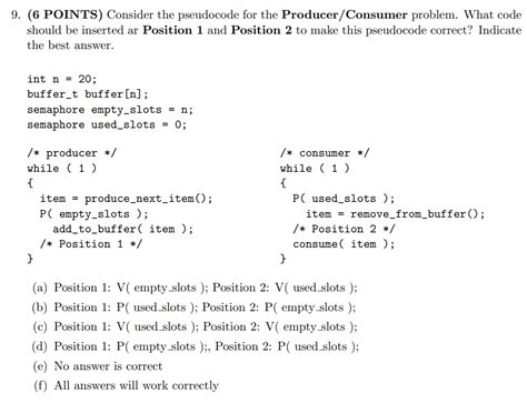 Solved 9 6 Points Consider The Pseudocode For The