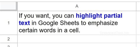 How To Highlight Text And Cells In Google Sheets