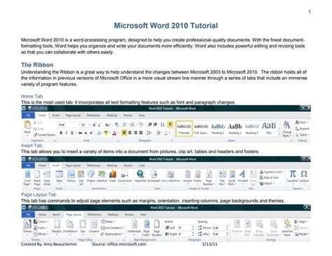 Word 2010 Tutorial Pdf