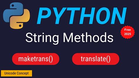 Maketrans And Translate Functions In Python Built In String Methods Unicode Youtube