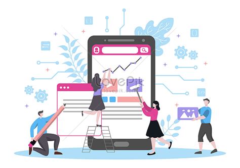 플랫 웹 개발 벡터 일러스트 무료 다운로드 Lovepik