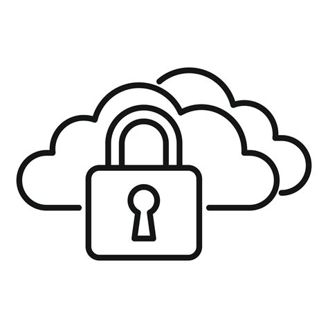 Locked Data Cloud Icon Outline Vector Computer Lock Vector Art At Vecteezy