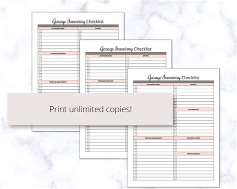 Garage Inventory Checklist Printable Pdf Garage Decluttering Guide Garage Cleaning Checklist