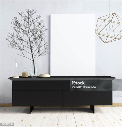 현대 인테리어 꾸민 포스터 및 램프입니다 포스터를 모의입니다 3 차원 일러스트 레이 션 0명에 대한 스톡 사진 및 기타 이미지 Istock