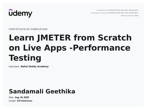 Completed My “learn Jmeter From Scratch On Live Apps Performance