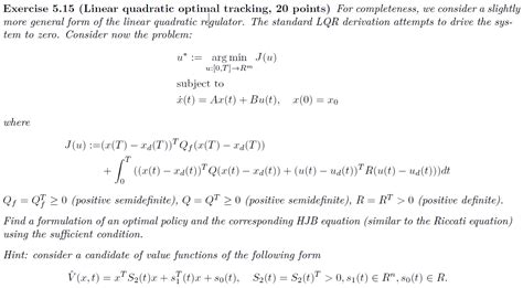Solved Exercise 5 15 Linear Quadratic Optimal Tracking 20