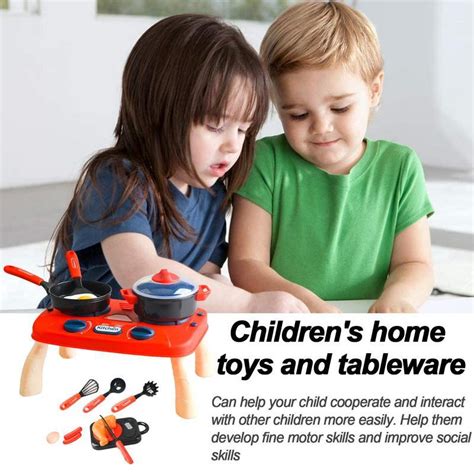 어린이 친화적 주방 놀이세트 유아 주방 놀이세트 조리기구 장난감 놀이 음식 세트 냄비와 팬 19 개 척 재생