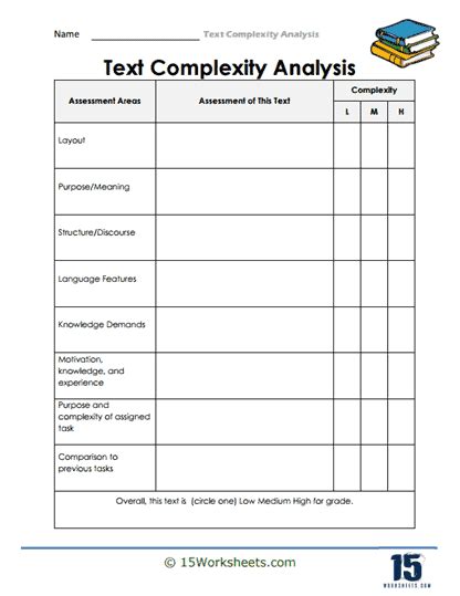 Text Complexity Analysis Worksheets 15