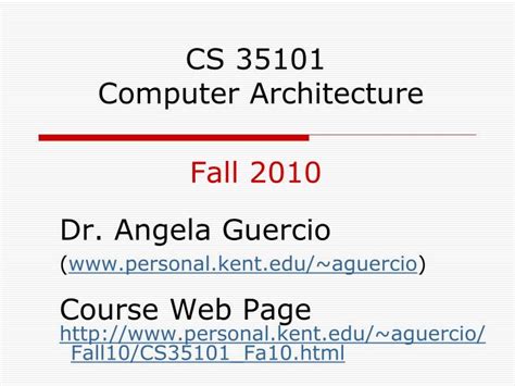 Ppt Cs 35101 Computer Architecture Fall 2010 Powerpoint Presentation