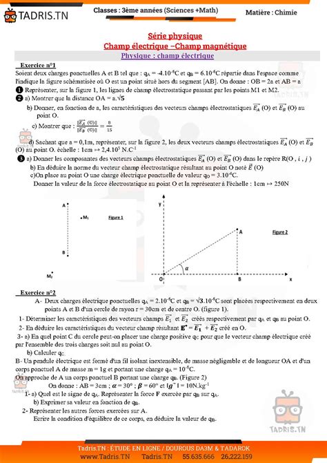 ≡ Cours Et Applications Mouvement De Translation — 3ᴱ̀ᴹᴱ Mathématiques Physique — Tadris Tn