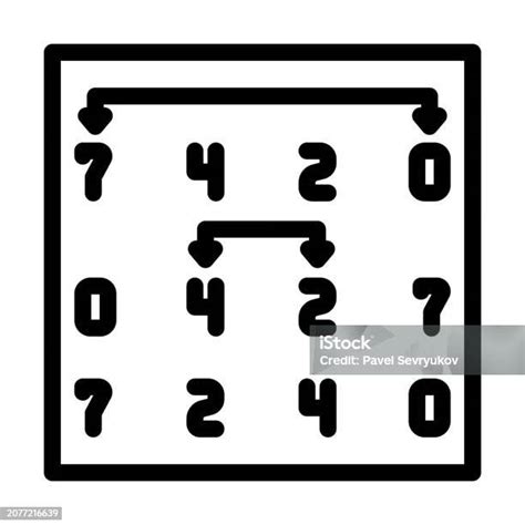 Ilustración De Selection Sort Algorithm Line Icon Vector Illustration Y Más Vectores Libres De