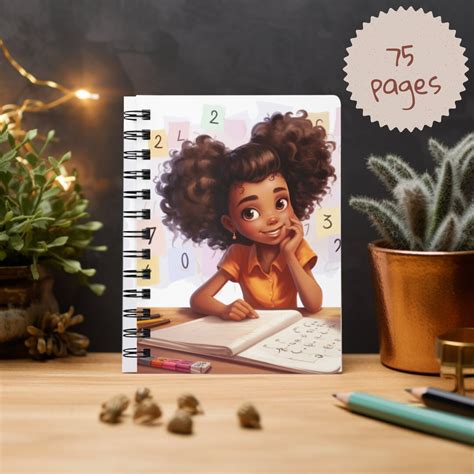 Black Girl Scientist Notebook African American Girl Science Math Journal Spiral Bound Ruled