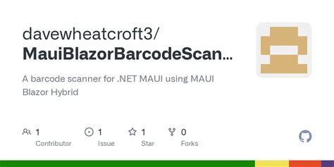 github davewheatcroft3 mauiblazorbarcodescanner a barcode scanner
