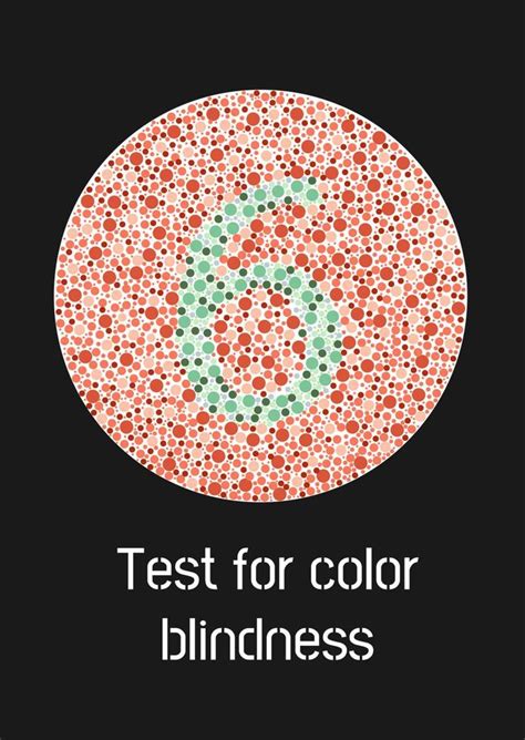Ishihara Test For Color Blindness Color Blind Test Green Number 6 For