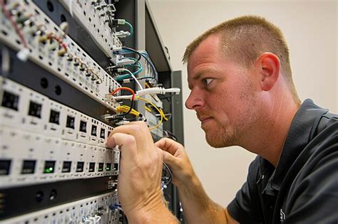 Premium Photo Network Administrator Configuring Port Security Settings