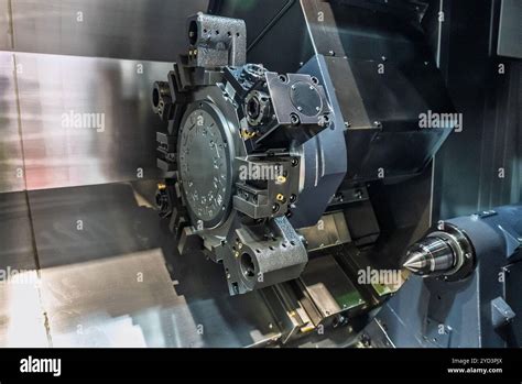 Cnc Machine The Cnc Lathe Machine Or Turning Machine Turning Numerical Control Machine With