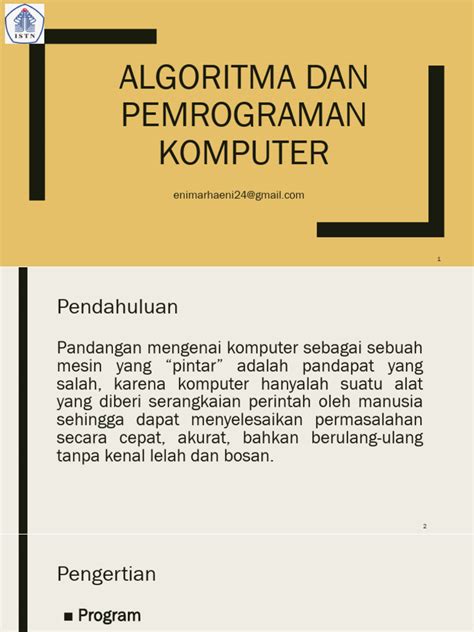 Pengenalan Algoritma Dan Pemrograman Komputer Pdf
