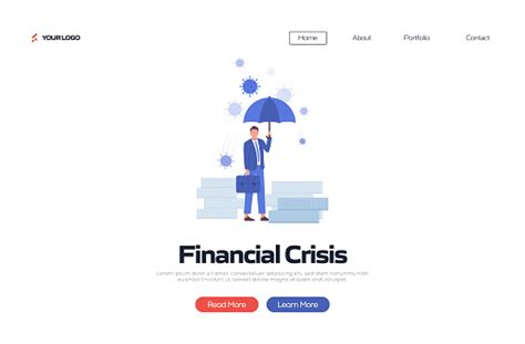 경제 금융 위기 및 불황 개념 벡터 일러스트 랜딩 페이지 템플릿 웹 사이트 배너 광고 및 마케팅 자료 온라인 광고 비즈니스
