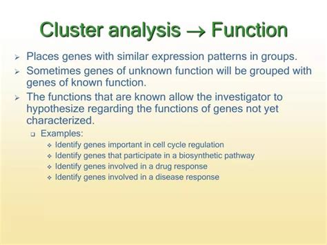 Ppt Functional Genomics Cluster Analysis Understanding Gene