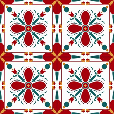 Intricate Floral Ceramic Tile Pattern Design Seamless Pattern Playground